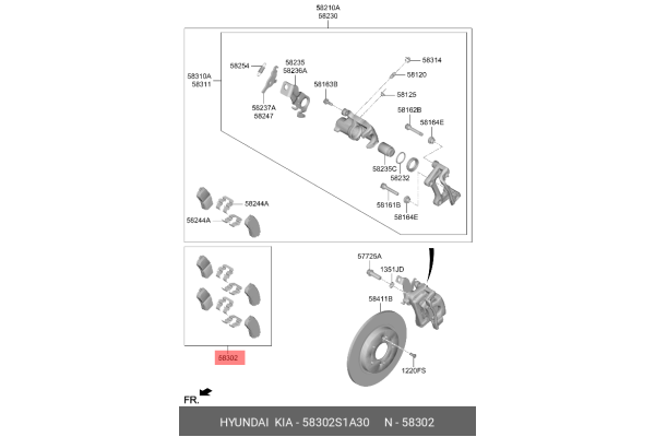 HYUNDAI 58302-S1A30 58302-S1A30,58302-S1A50