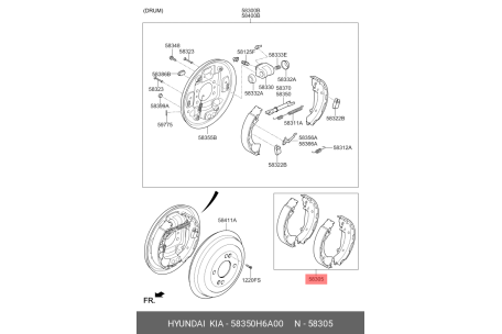 HYUNDAI 58350-H6A00 58305-B4A70,58305-0UA00