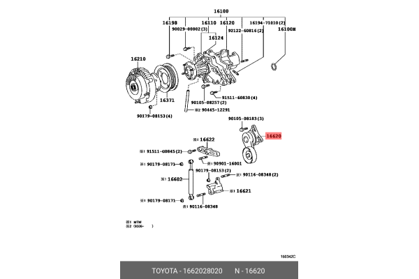 TOYOTA 16620-28020 16620-28020,1662028021