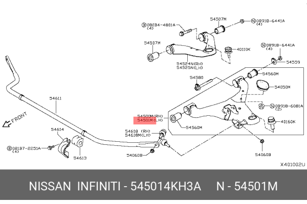 NISSAN 54501-4KH3A 54501-4KH3A