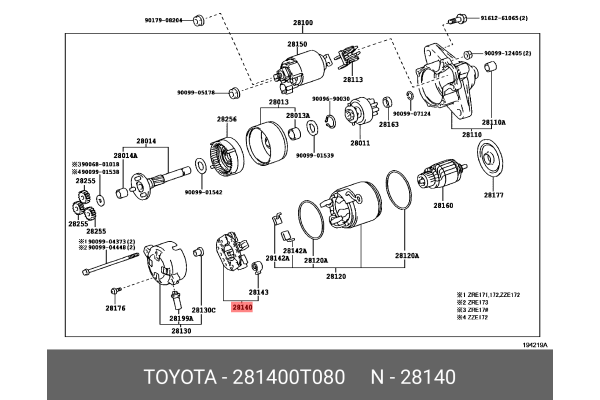 TOYOTA 281400T080 281400T080