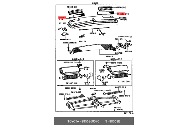 TOYOTA 88568-60070 88568-60070,88568-60020