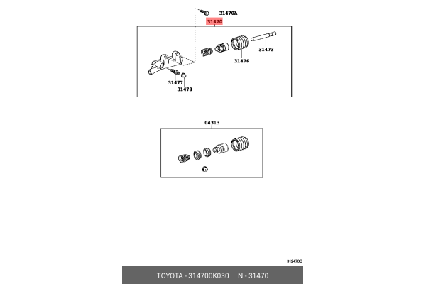 TOYOTA 31470-0K030 31470-0K030