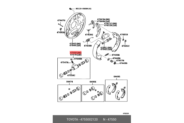 TOYOTA 47550-02120 47550-52011,47550-B1010,47550-02120
