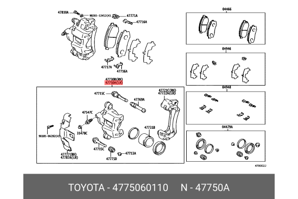 TOYOTA 47750-60110 47750-60040,47750-60070,47750-60110