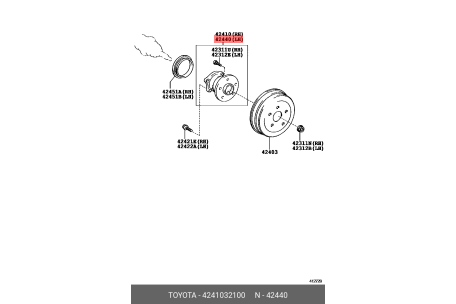 TOYOTA 42410-32100 42410-32100