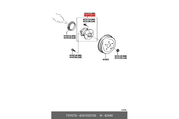 TOYOTA 42410-32100 42410-32100