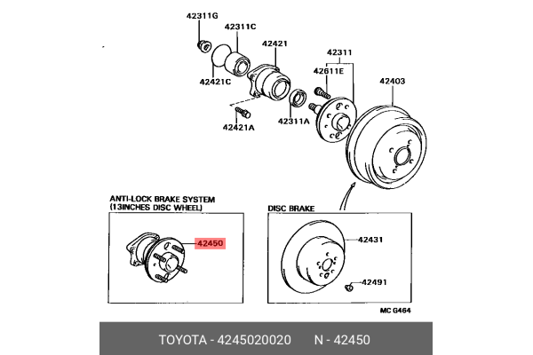 TOYOTA 42450-20020 42450-20020,42450-20060