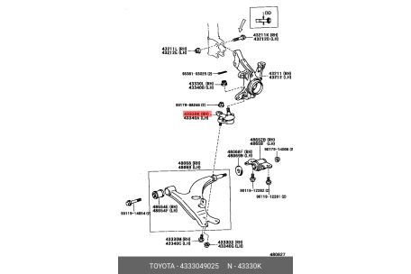 TOYOTA 43330-49025 43330-29225