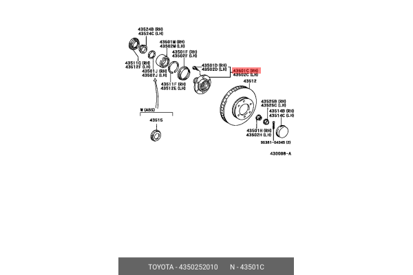 TOYOTA 43502-52010 43502-52010