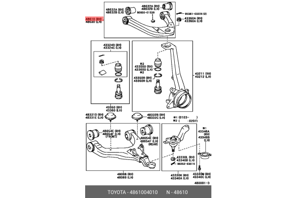 TOYOTA 48610-04010 48610-0K010