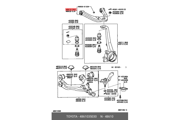 TOYOTA 48610-35030 48610-35040
