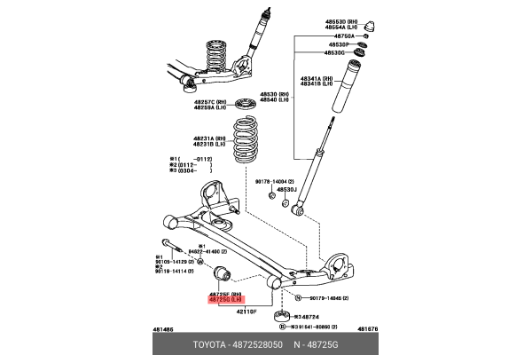 TOYOTA 48725-28050 48725-44051,48725-28050,48725-58010,48725-44050