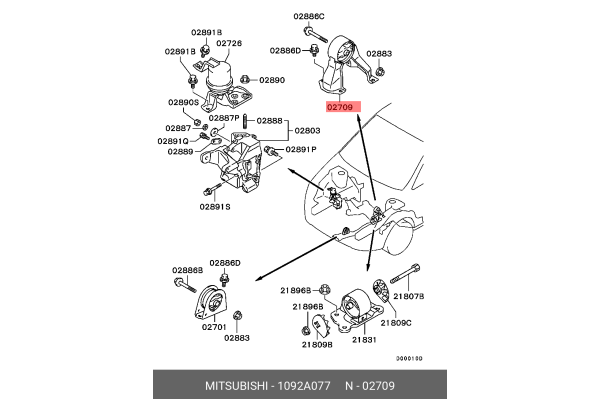 MITSUBISHI 1092A077 MR519400,1092A077,MR961214