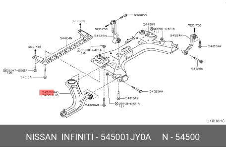NISSAN 54500-1JY0A 54500-EL000,54500-JX31A,54500-1FU0A,54500-JX31B