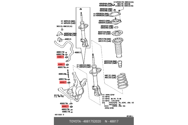 TOYOTA 48817-52020 48817-52010,1014001672,5094.A7,48819-70010_BL