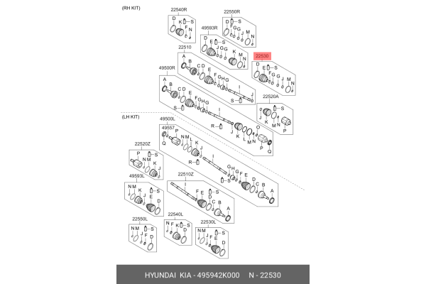 Hyundai / KIA 49594-2K000 49526-1R101_CD,49525-1R501_CDO,49536-H5100 ...