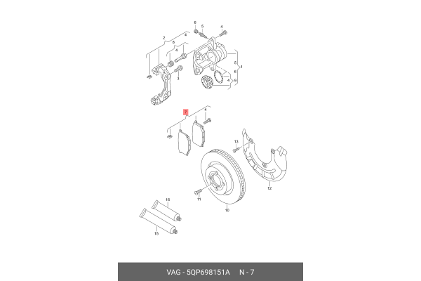 VAG 5QP 698 151 A 5QP 698 151 C,5QP 698 151 A