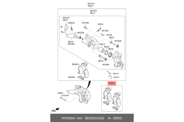 KIA 58302-G2A60 58302-3RA70,58302-3ZA10,58302-A7B30,58302-A7B31,58302 ...