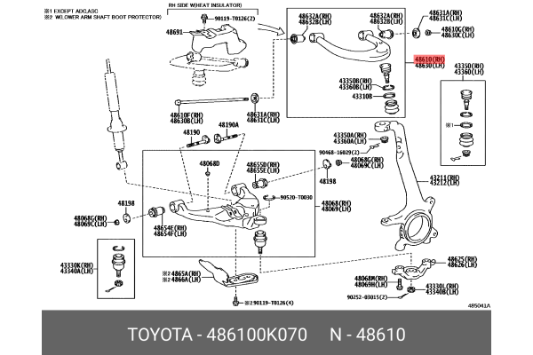 TOYOTA 48610-0K070 48610-0K070