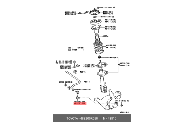 TOYOTA 48820-0R050 48820-28050,48820-06040,48820-42040