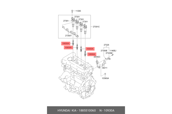 Hyundai / KIA 18855-10060 18854-10080,18846-11070,18846-11070,18855-10060