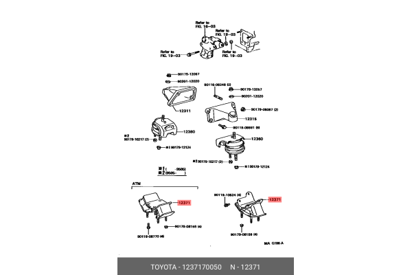 TOYOTA 12371-70050 12371-70050,12371-46070