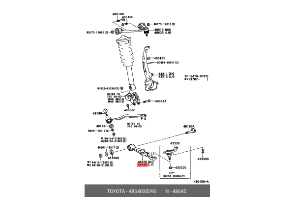 TOYOTA 48640-30290 48640-30290