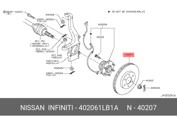 NISSAN 40206-1LB1A 402061LB0A,40206-1LB1A