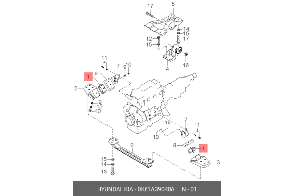 Hyundai / KIA 0K61A 39040A 0K61A 39040A