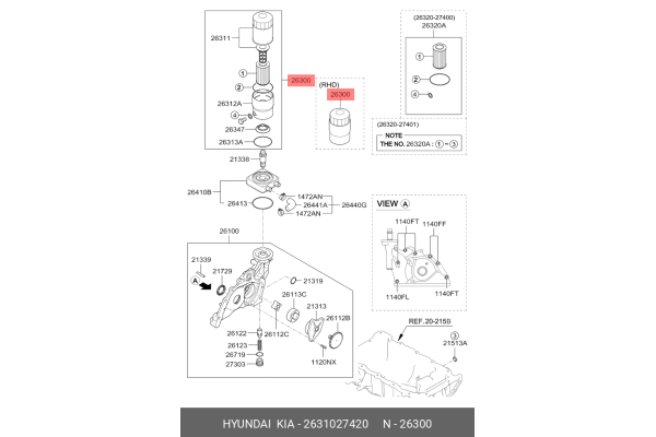 Hyundai / KIA 26310 27420 A 103 184 02 01,26310-27420,650379,103.184.02 ...