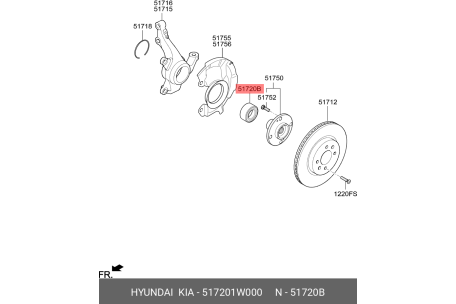 Hyundai / KIA 51720 1W000 51720-1W000,51720-0U000