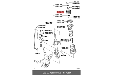 TOYOTA 48609-0D050 48609-0D050,48609-0D040