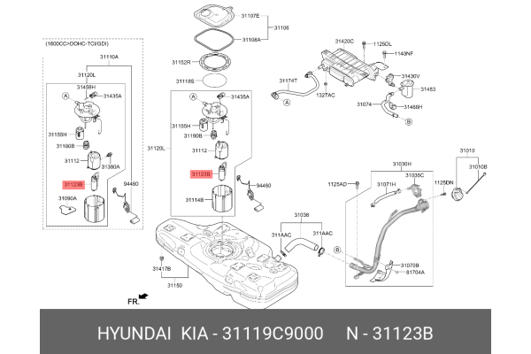 Hyundai / KIA 31119C9000 31119-C9000,31119C9000