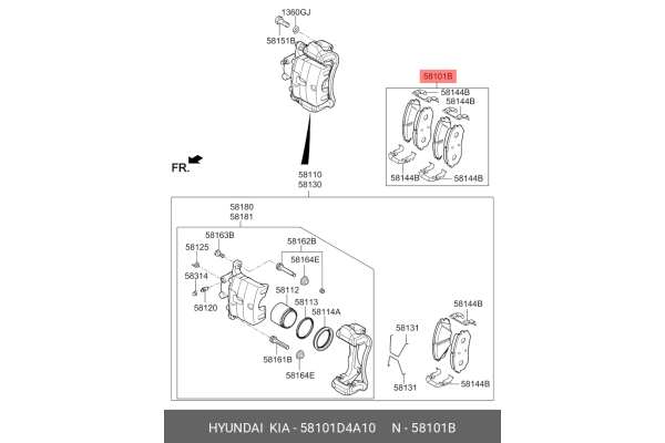 Hyundai / KIA 58101-D4A10 58101-D4A20,58101-D4A20,58101-D4A10