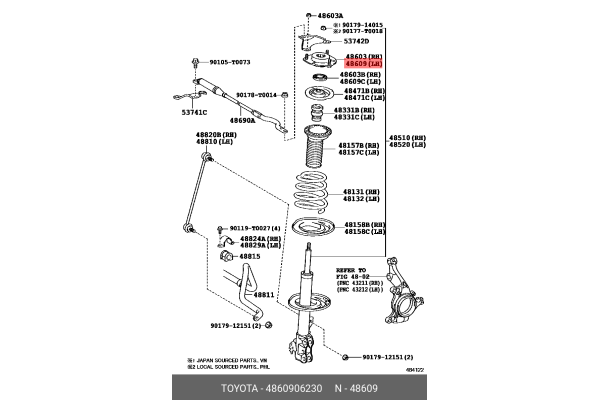 TOYOTA 48609-06230 48609-06230,48609-06270,48609-33190