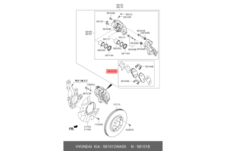 HYUNDAI 58101-2WA00 58101-2WA70,58101-0WA00,58101-2BA00