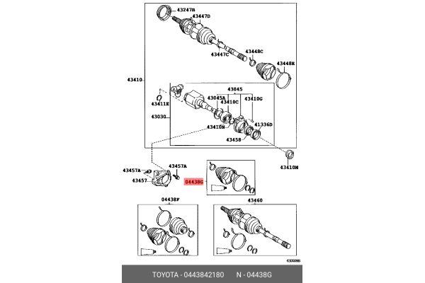 TOYOTA 04438-42180 04438-42180,04438-28041,04438-33120,04438-33140