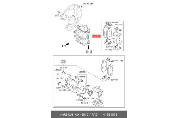 HYUNDAI 58101-1RA01 58101-A4A17,58101-2VA60,58101-A7A00,1064001724-02