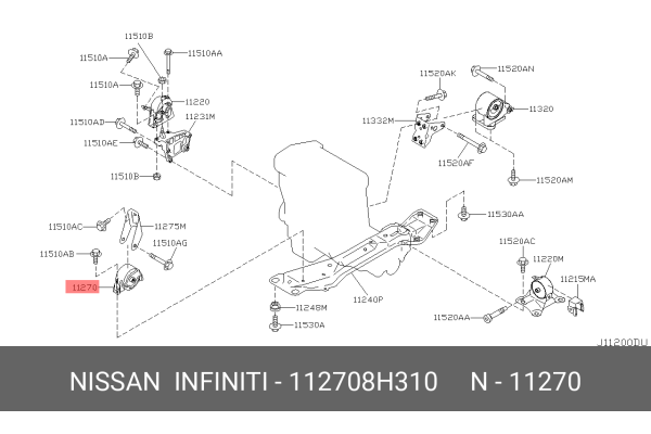 NISSAN 11270-8H310 11270-8H300,11270-8H310,11270-AU410,11271-8H300