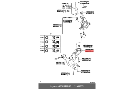 TOYOTA 48069-42050 48069-42050,4017005500
