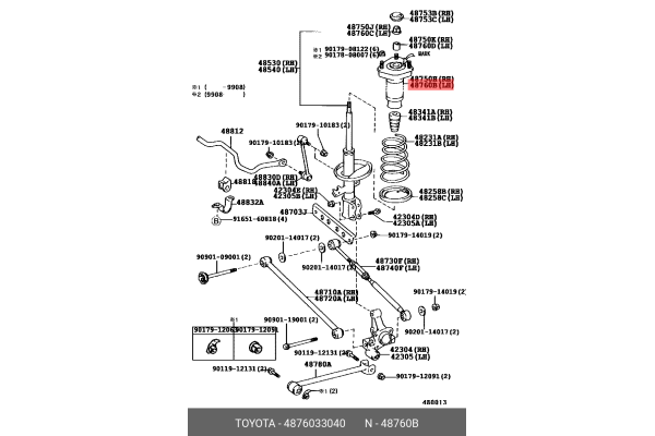 TOYOTA 48760-33040 48760-48010,48760-33020,48760-33061,48760-33070