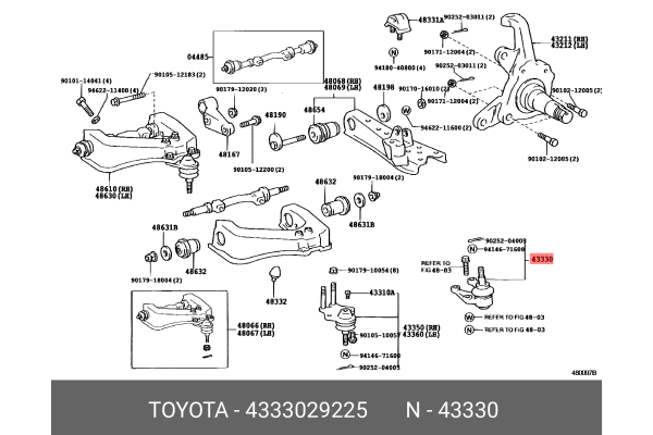 TOYOTA 43330-29225 43330-29225