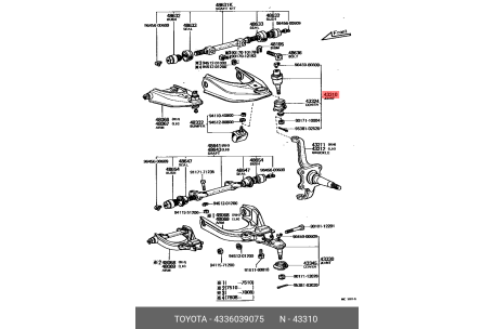 TOYOTA 43360-39075 43350-39085,43360-39075