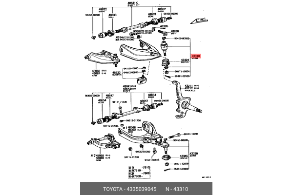 TOYOTA 43350-39045 43350-39085,43360-39075