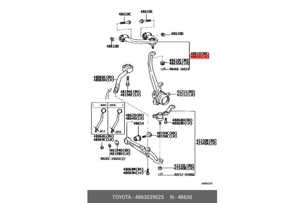 TOYOTA 48630-39025 48630-29065,48630-39025