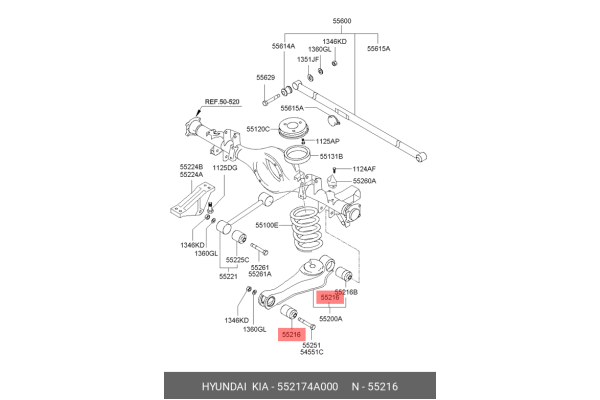 HYUNDAI 55217-4A000 MB951813,55216-4A000