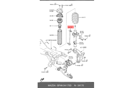 MAZDA BP4K-34-170D BP4K-34-170,BP4K-34-170C,31340273