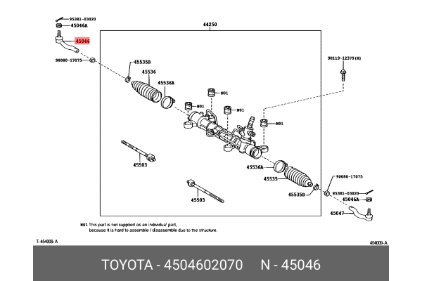 TOYOTA 45046-02070 45046-02070,45046-59205