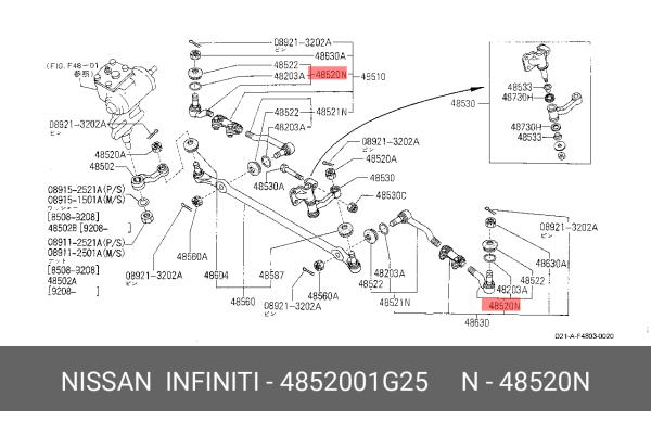 NISSAN 48520-01G25 48520-01G25,48520-01W00,48520-41W00